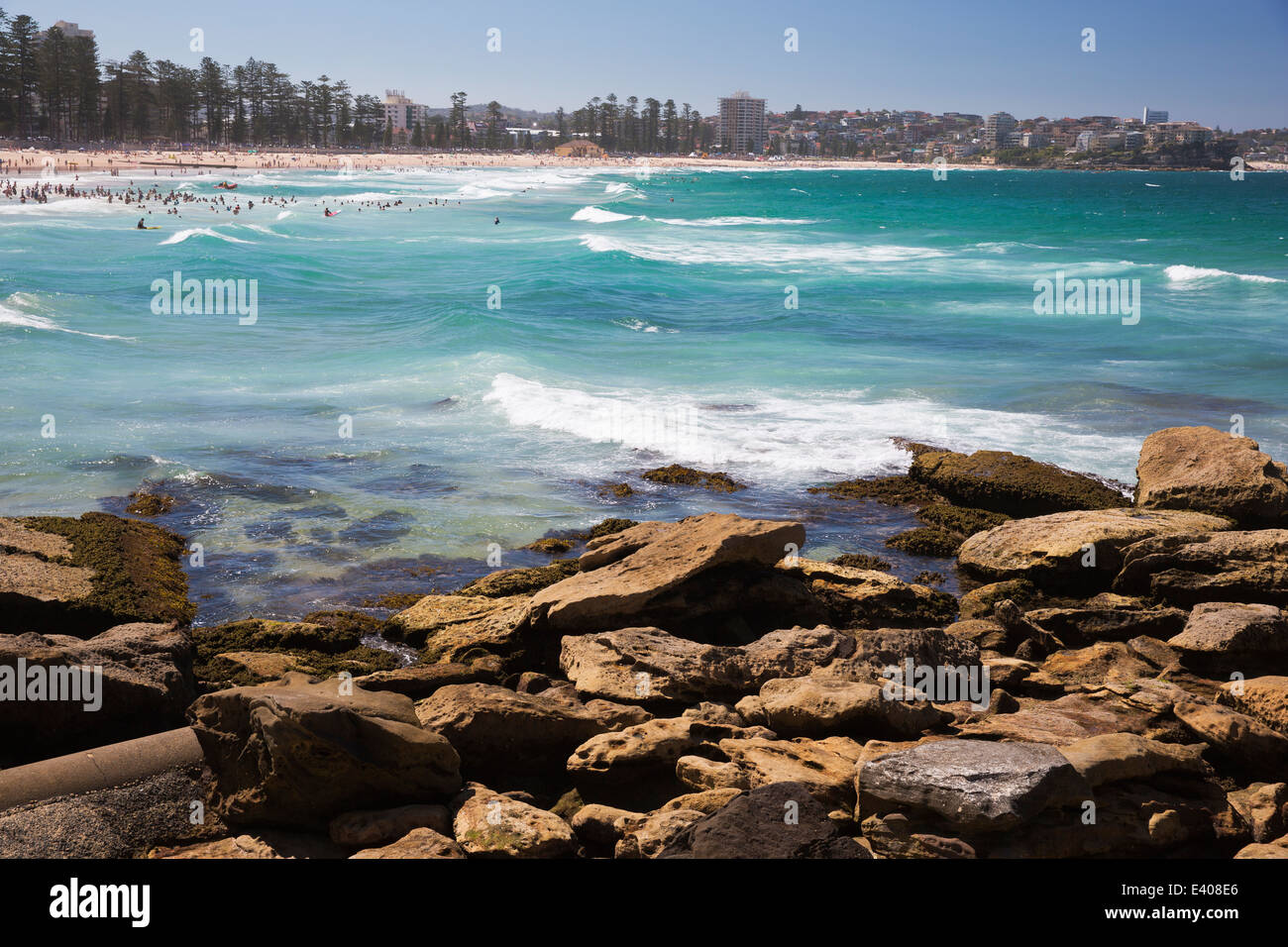 Waves breaking on Manly Beach Stock Photo - Alamy