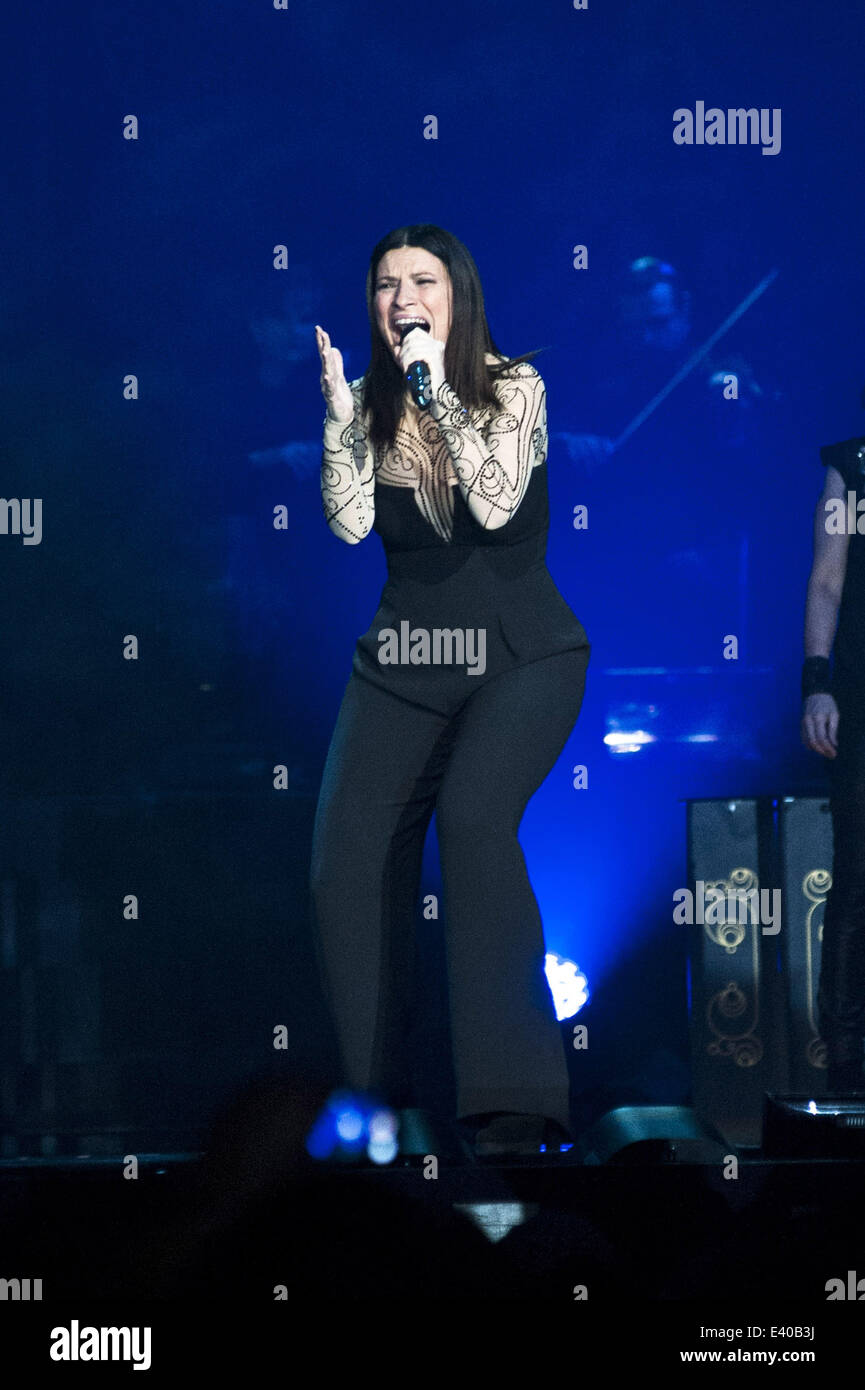 Singer Laura Pausini performs live on stage for the first concert of ...