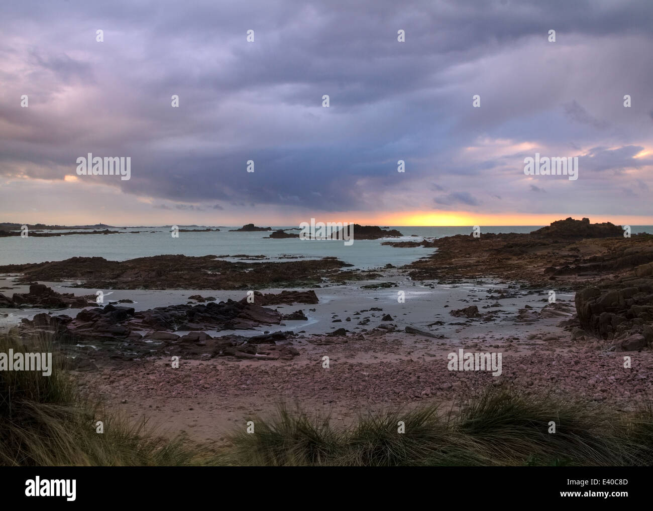 Sunset on guernsey english channel islands UK Stock Photo - Alamy