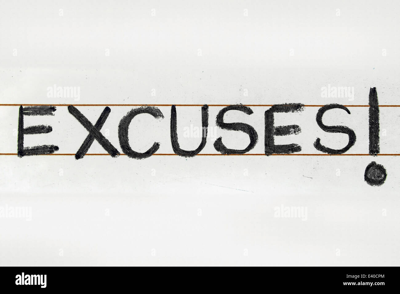 excuses word handwritten on black chalkboard Stock Photo - Alamy