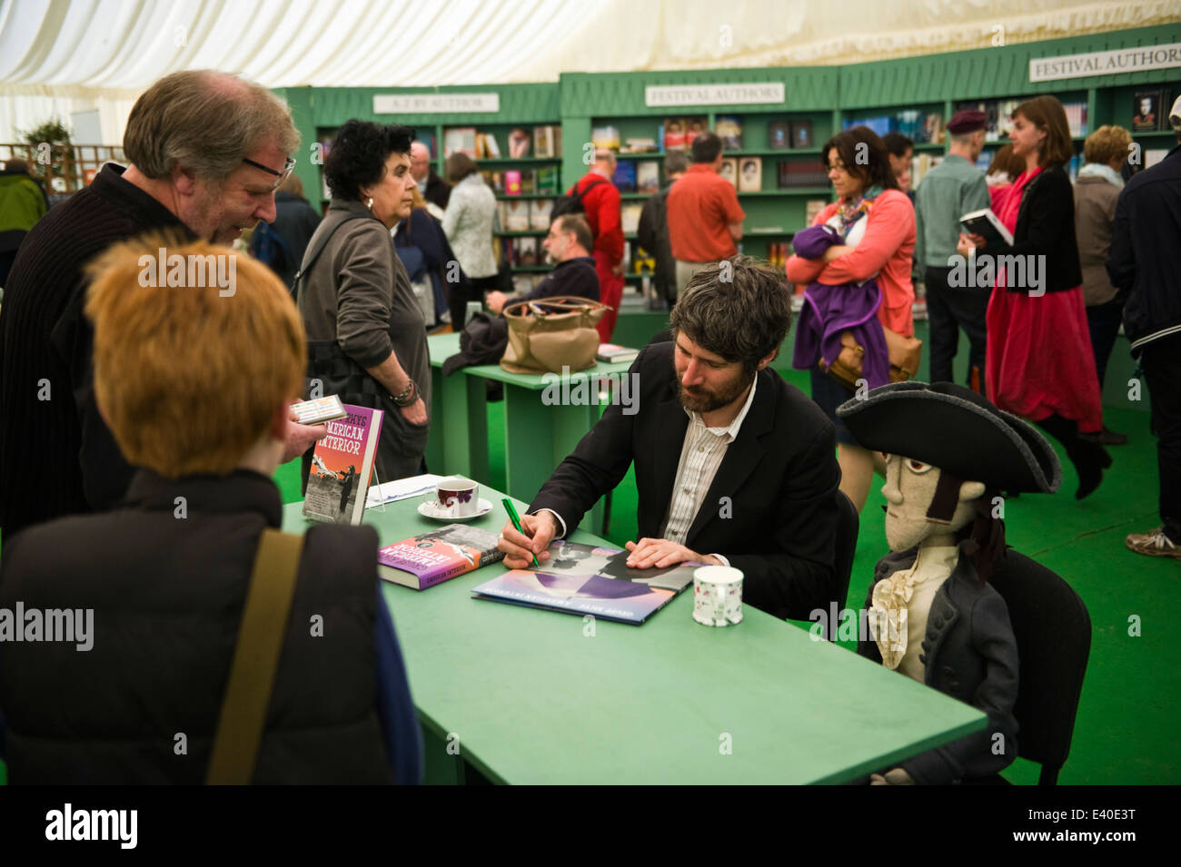 Gruff Rhys of Super Furry Animals book signing for fans in the bookshop ...