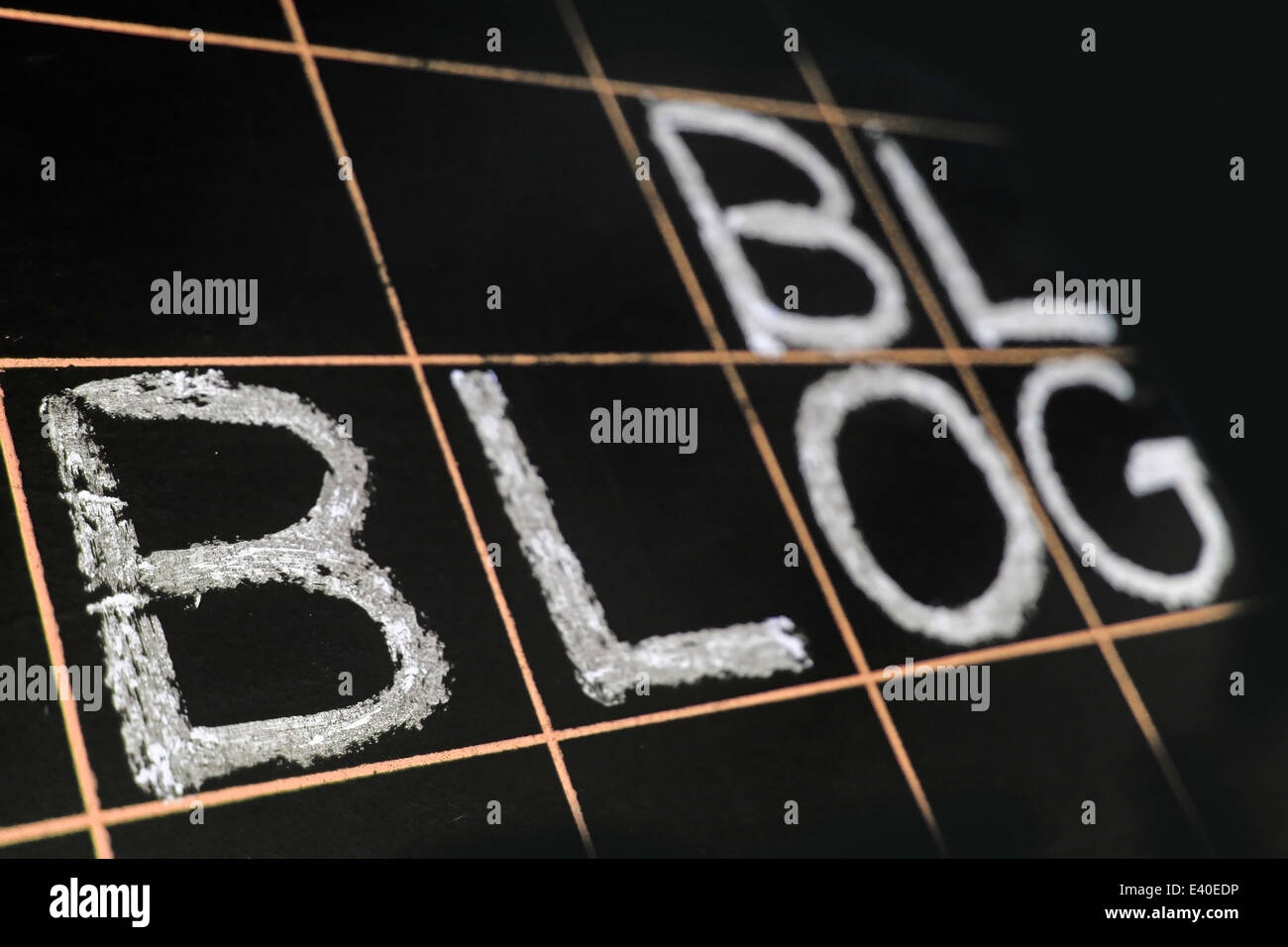 blog word handwritten on a blackboard Stock Photo - Alamy