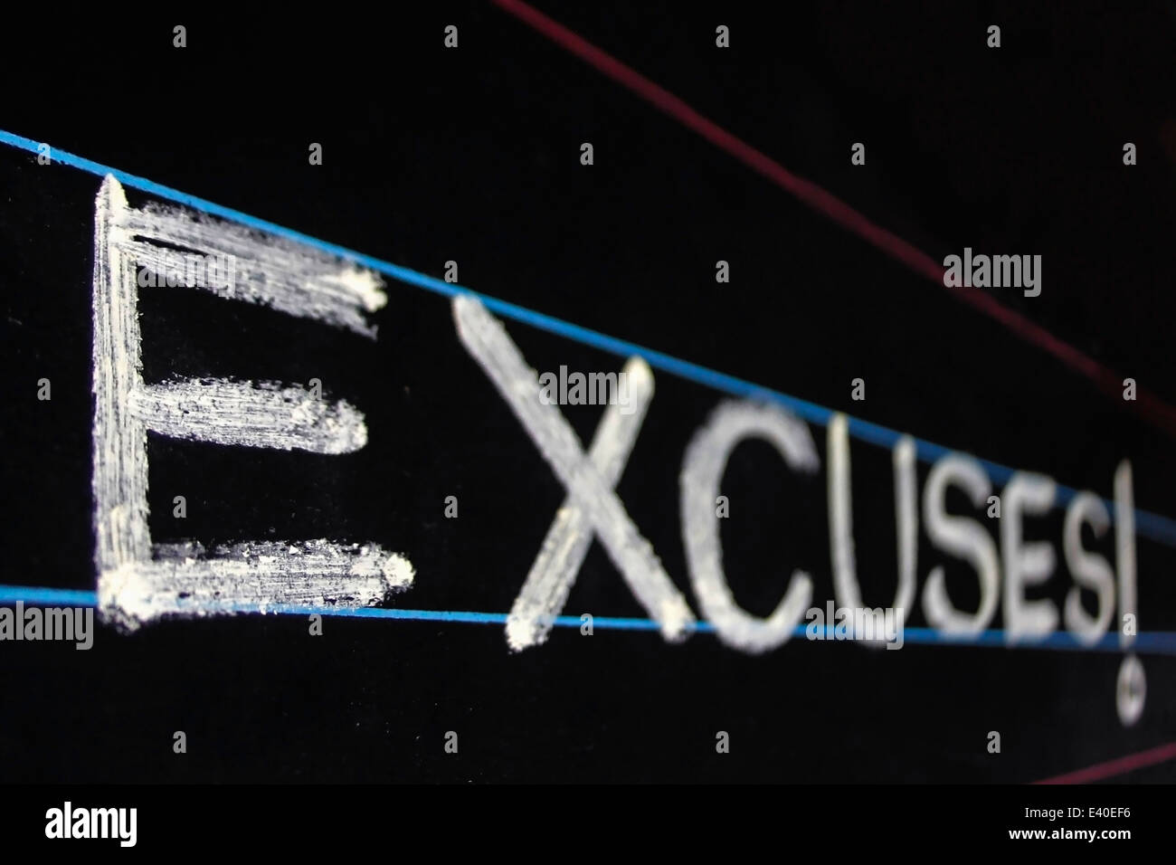 excuses word handwritten on black chalkboard Stock Photo - Alamy