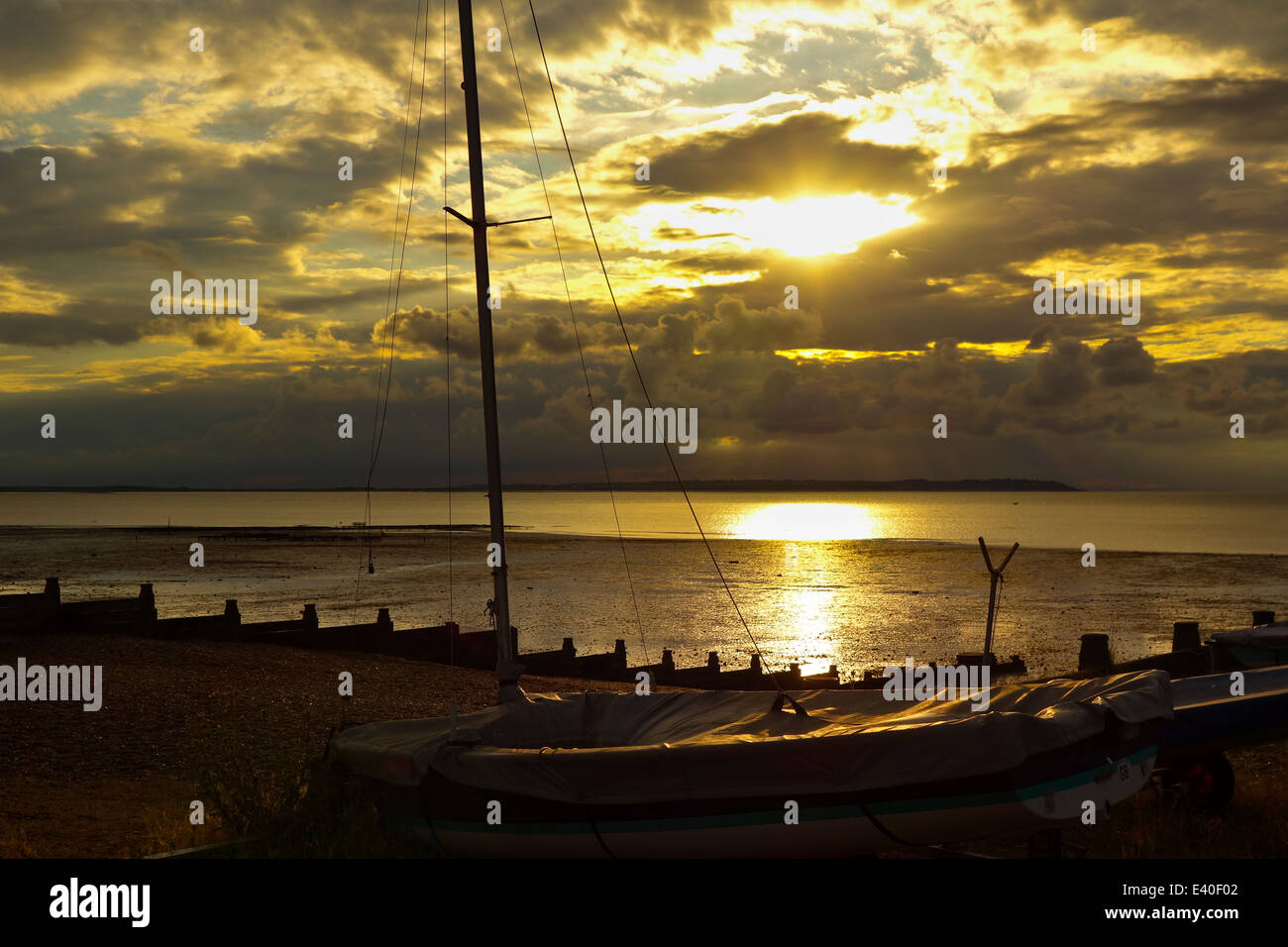 Sunset Whitstable sailing club Whitstable Yacht Club Stock Photo - Alamy