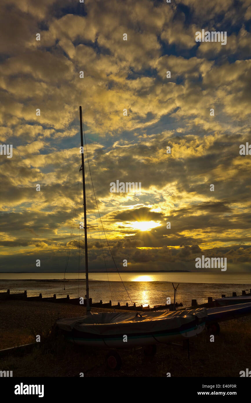 Sunset Whitstable sailing club Whitstable Yacht Club Stock Photo - Alamy