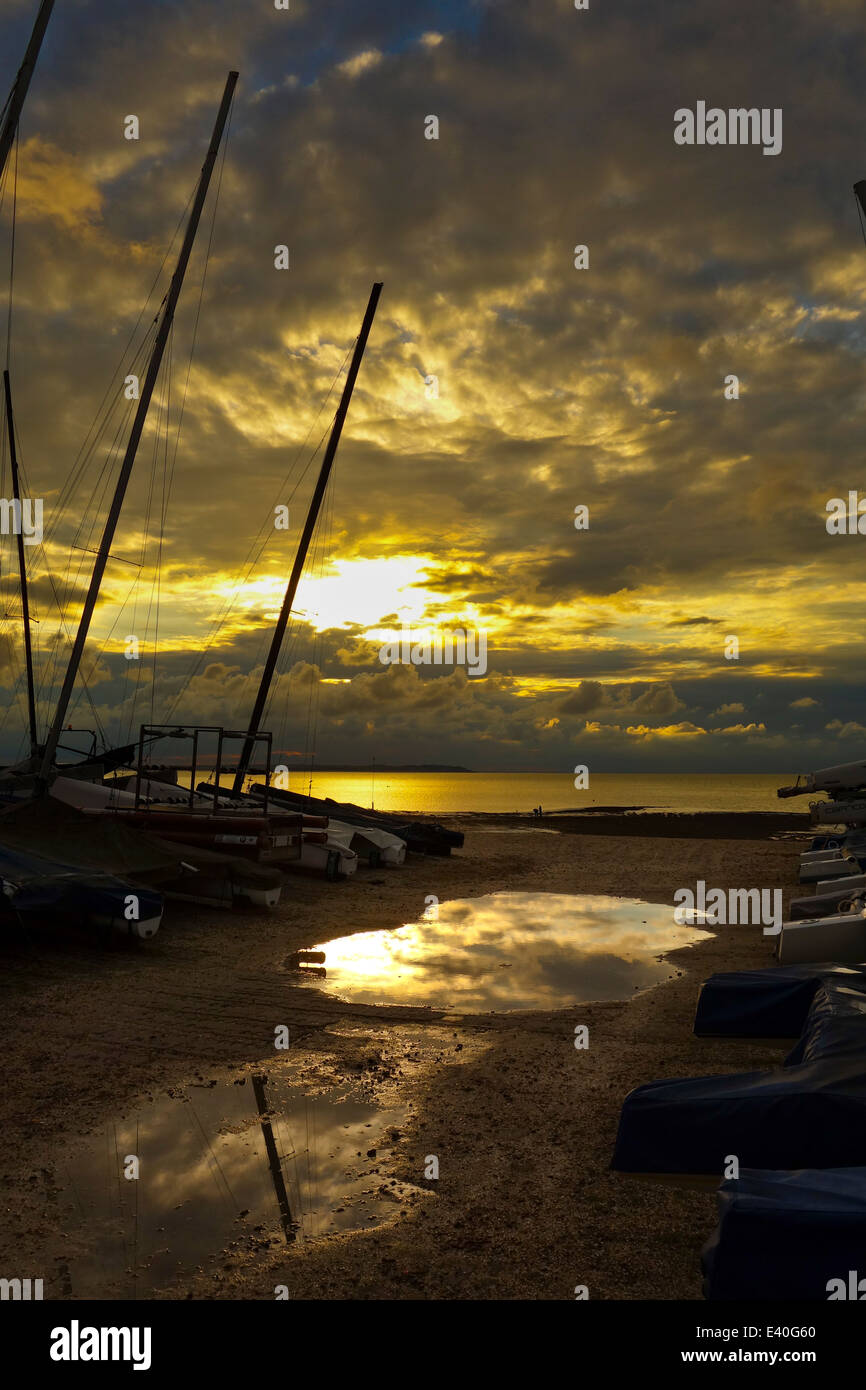 Sunset Whitstable sailing club Whitstable Yacht Club Stock Photo - Alamy