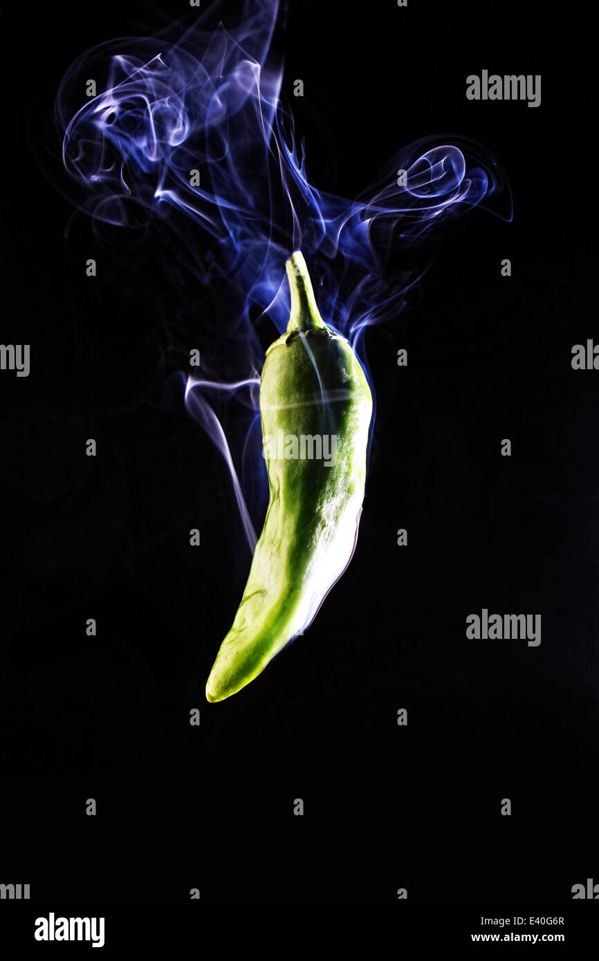 Smoking green pepper Stock Photo - Alamy