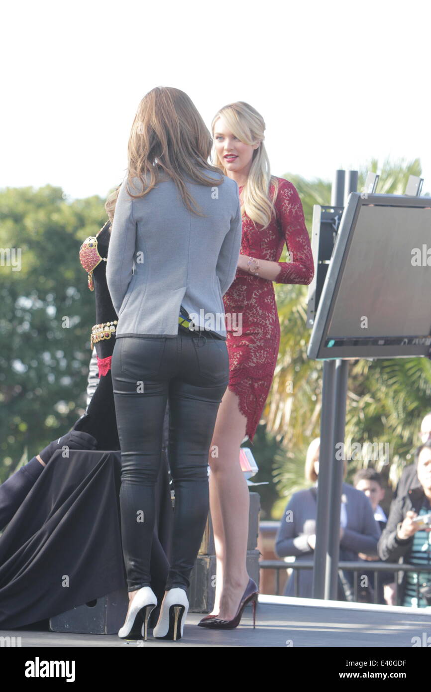 Candice Swanepoel makes appearance on Exrta tv show at Universal City ...