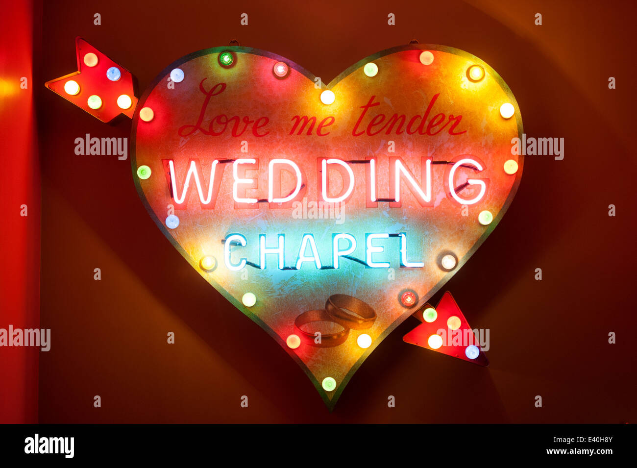 Wedding chapel sign Stock Photo - Alamy
