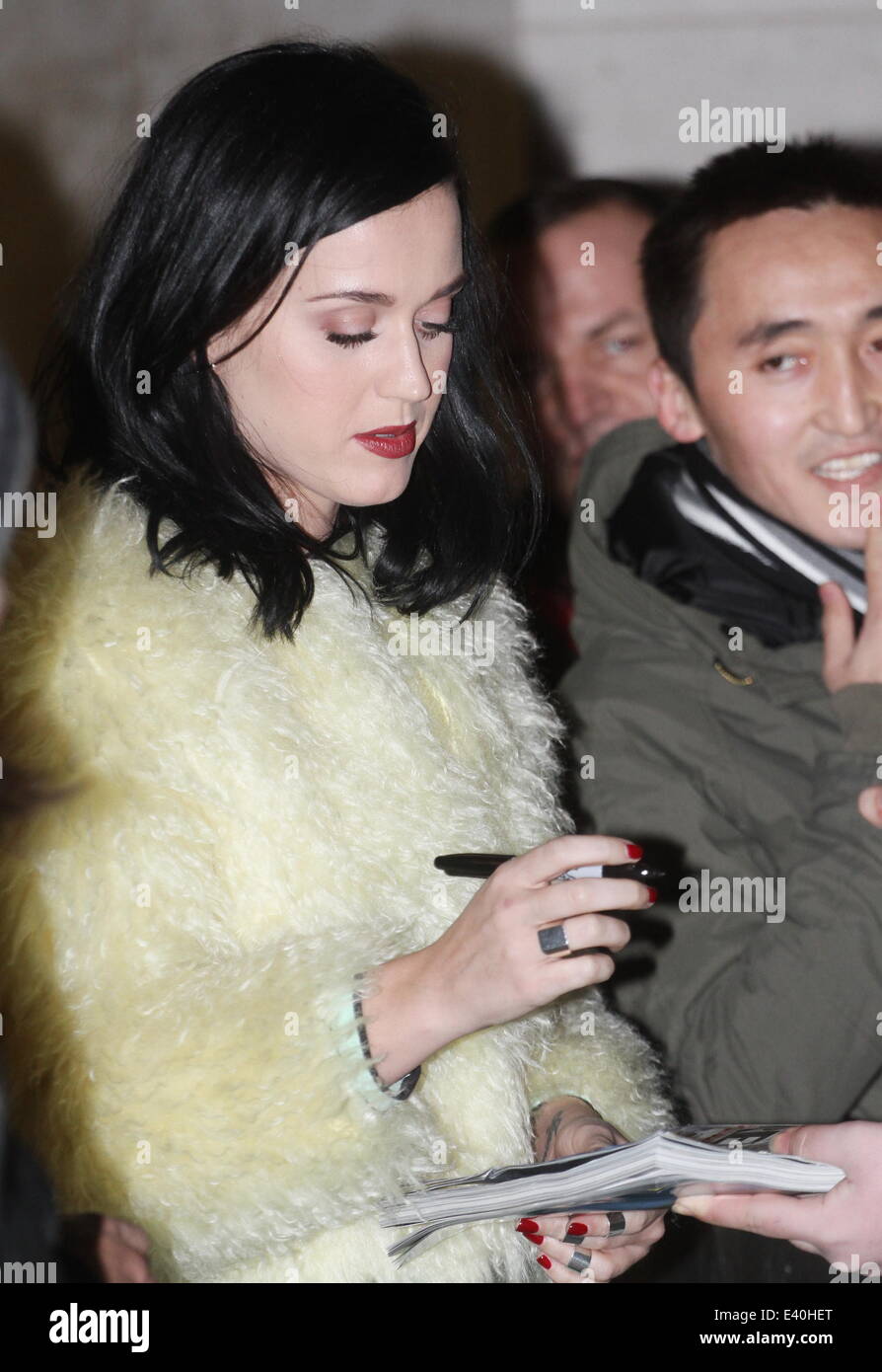 Katy Perry meets fans as she departs Radio 1 studios Featuring: Katy ...