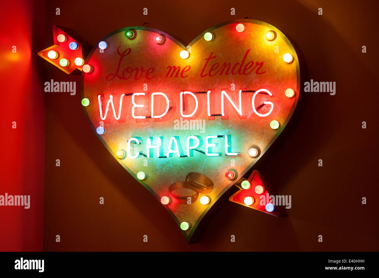 Wedding chapel sign Stock Photo - Alamy