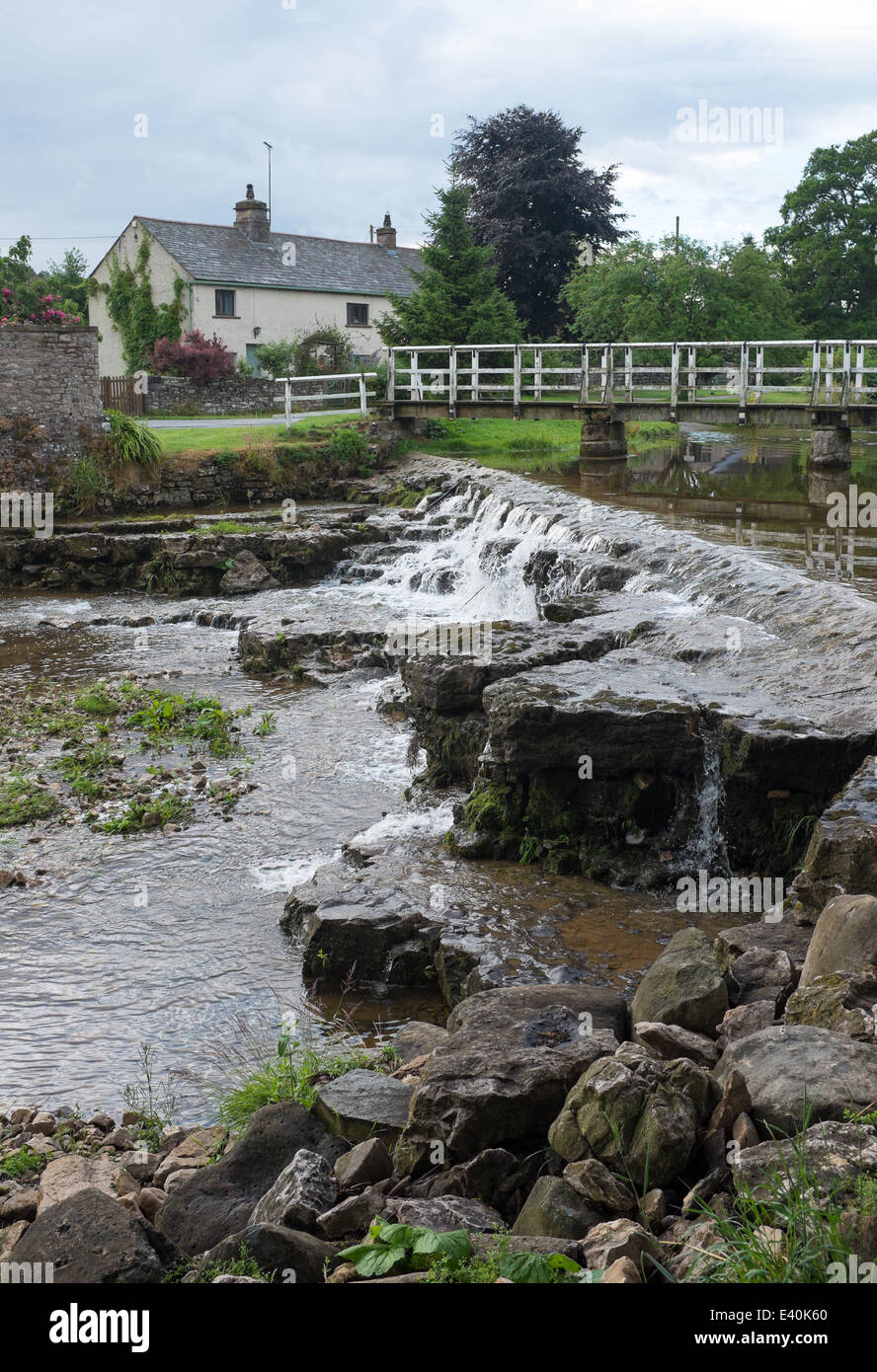 Morland Beck's waterfall in Morland village, Cumbria, UK Stock Photo ...