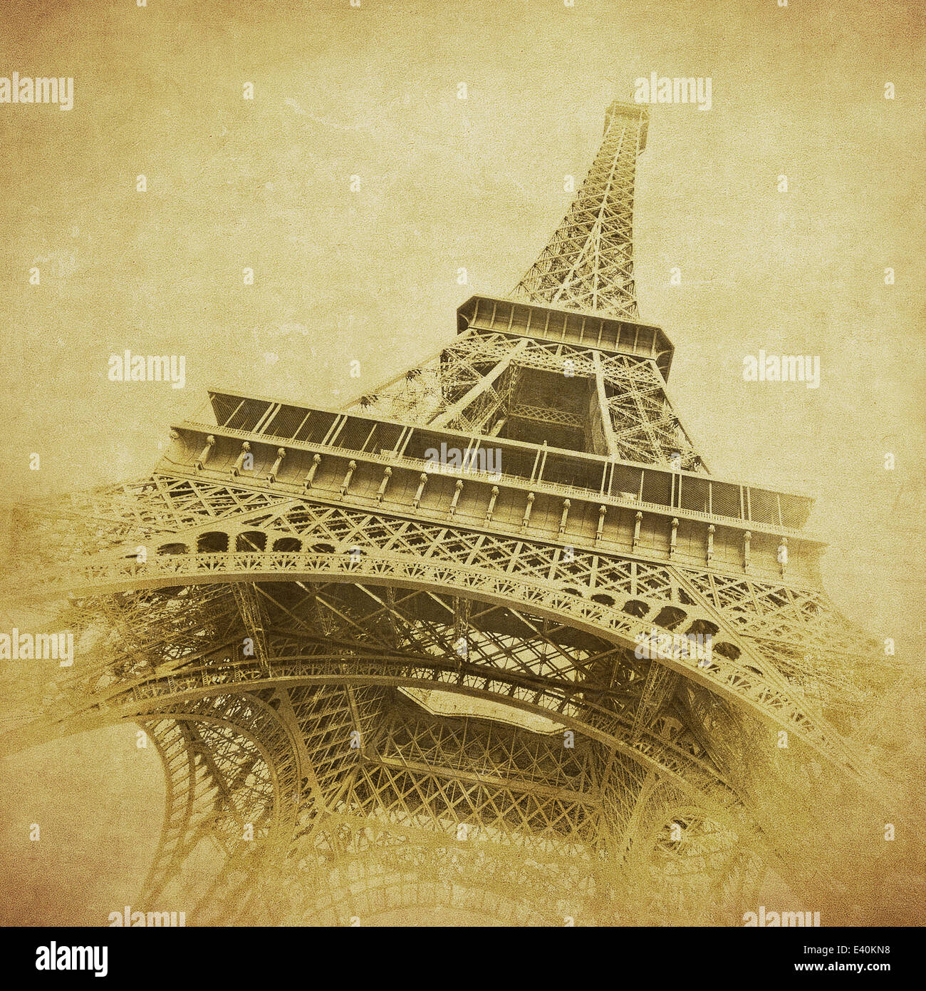 Vintage image of Eiffel tower, Paris, France Stock Photo - Alamy