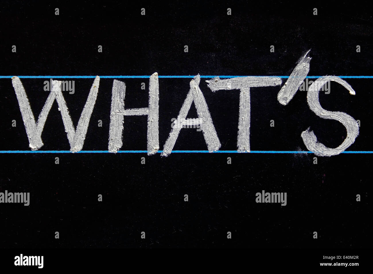 What's word handwritten on black chalkboard Stock Photo - Alamy