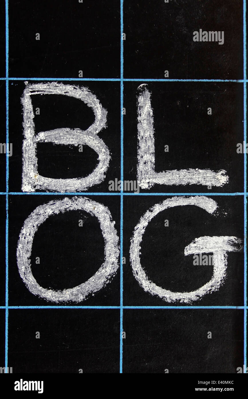 blog word handwritten on a blackboard Stock Photo - Alamy