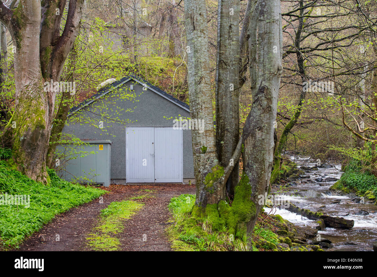 A small scale hydro plant by the Falls of Acharn near loch Tay ...