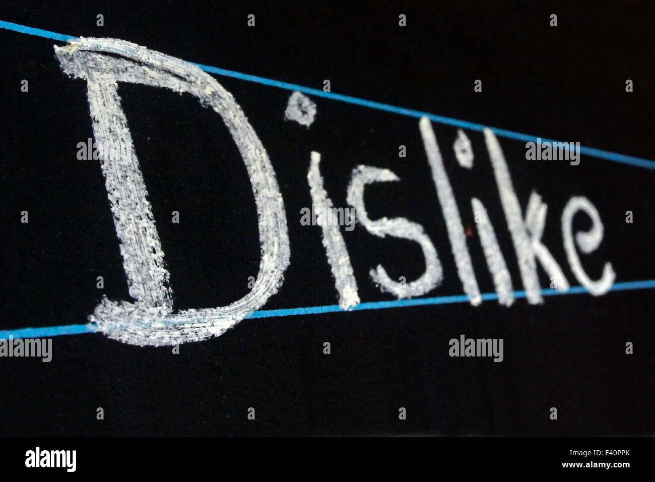 Dislike word handwritten on black chalkboard Stock Photo - Alamy
