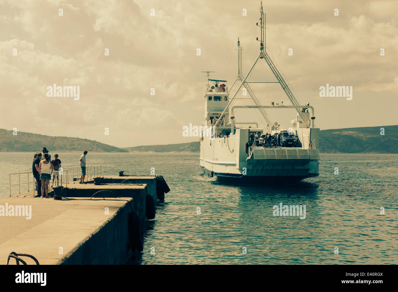 Croatia, Krk, Ferry at dock in Valbiska Stock Photo - Alamy