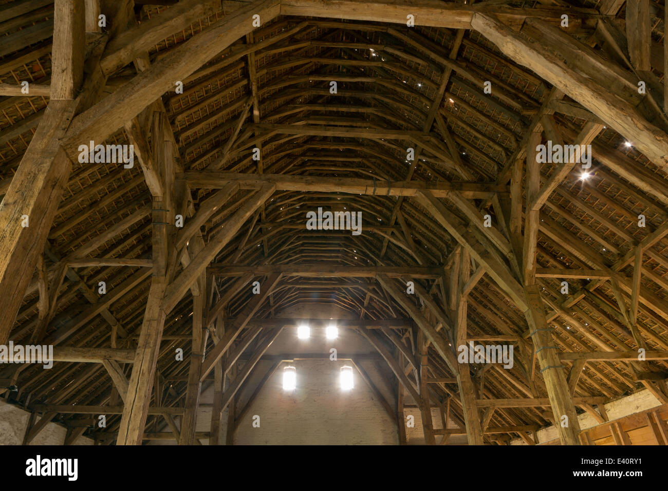 Gothic medieval barn in Lissewege, Flanders in Belgium, a 13th century ...