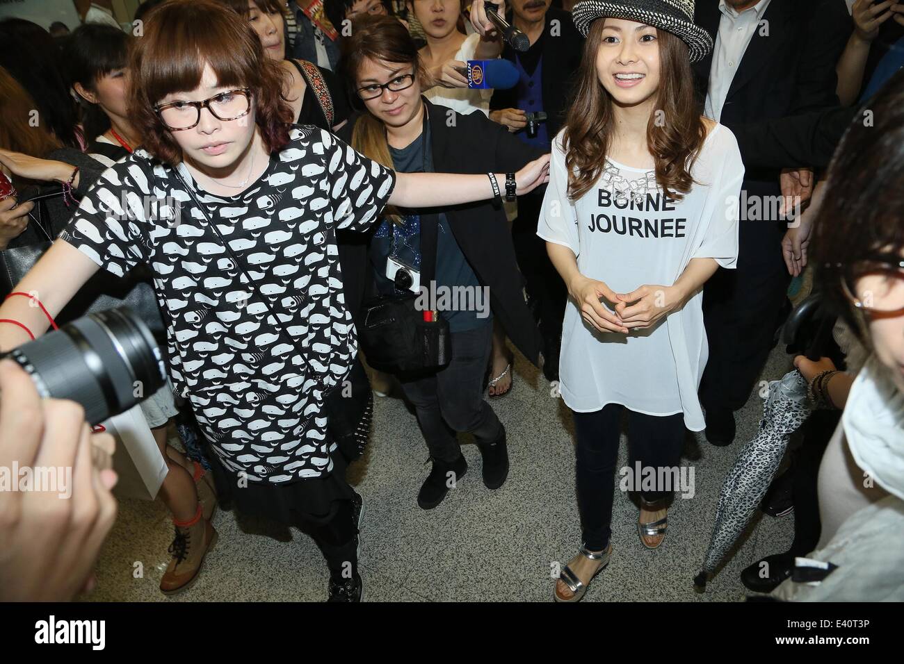Taipei. 1st July, 2014. Japanese singer Kuraki Mai arrives in Taipei on ...
