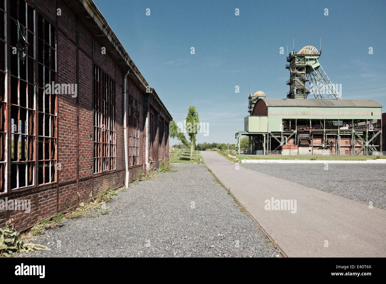 Germany, North Rhine-Westphalia, Ahlen, Headframe of the former Coal ...
