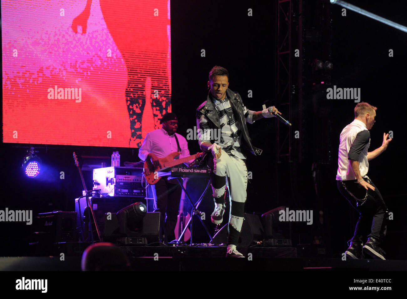 JLS performing live on stage at the LG Arena as part of their 'JLS ...