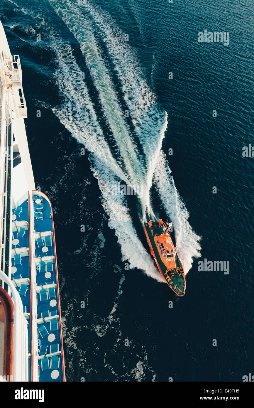 Germany, Baltic Sea, Cruise ship, Pilot ship arriving Stock Photo - Alamy