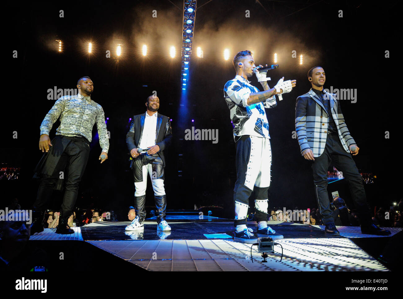 JLS performing live on stage at the LG Arena as part of their 'JLS ...