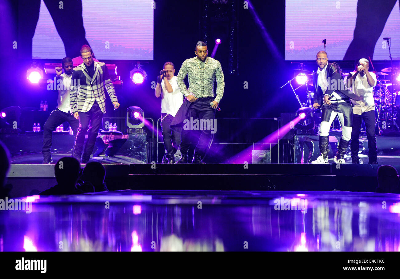 JLS performing live on stage at the LG Arena as part of their 'JLS ...