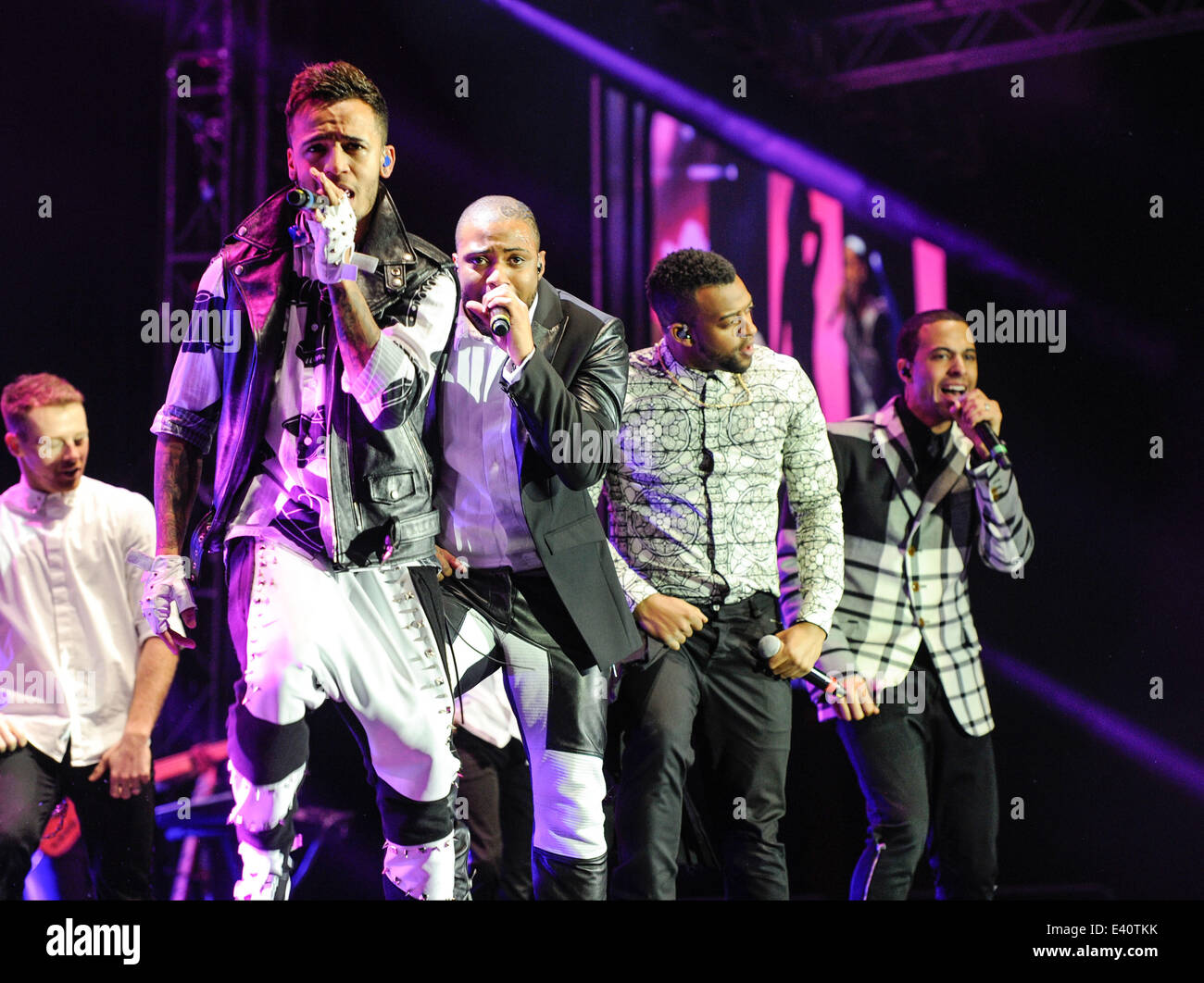 JLS performing live on stage at the LG Arena as part of their 'JLS ...