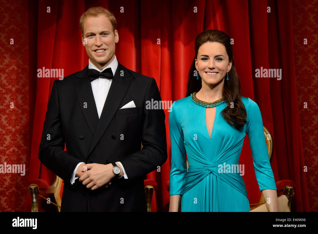 The wax figures of William, Duke of Cambridge and Kate, Duchess of ...