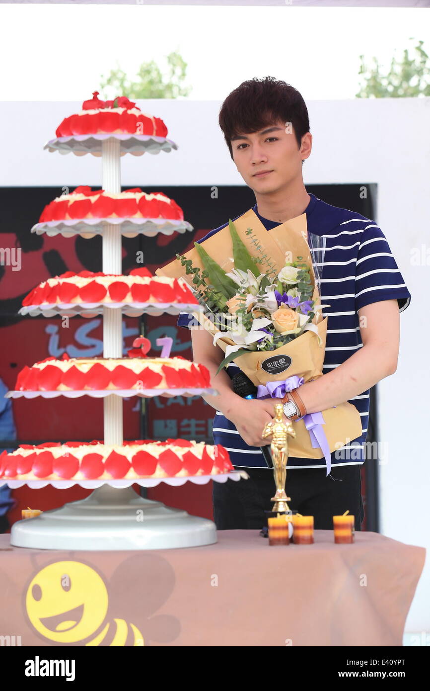Actor Chen Xiao celebrates his 27th birthday with fans in Beijing,China ...