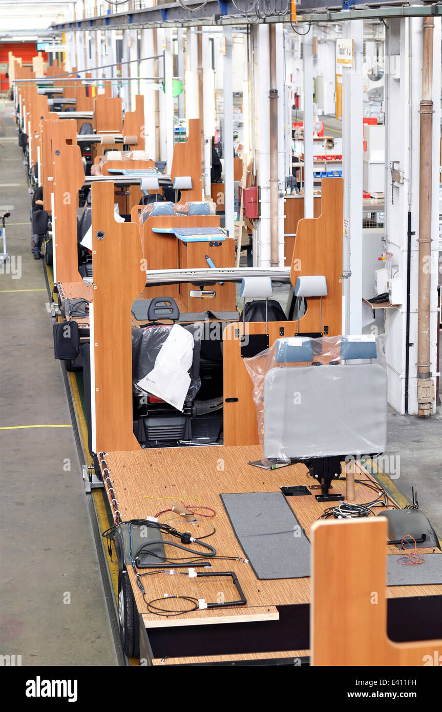 Assembly line production of motorhomes in a factory Stock Photo - Alamy