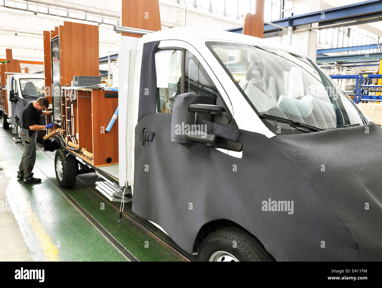 Motorhome manufacturing in a factory Stock Photo - Alamy