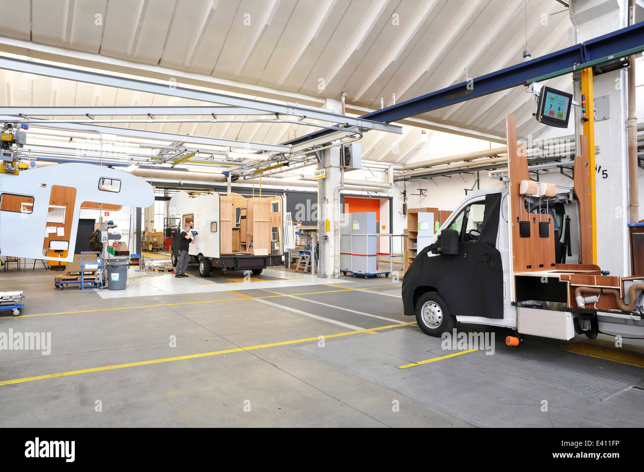 Motorhome manufacturing in a factory Stock Photo - Alamy