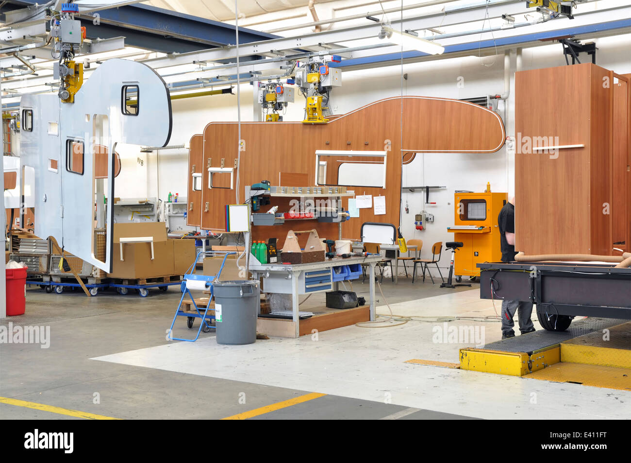 Assembly line production of motorhomes in a factory Stock Photo - Alamy