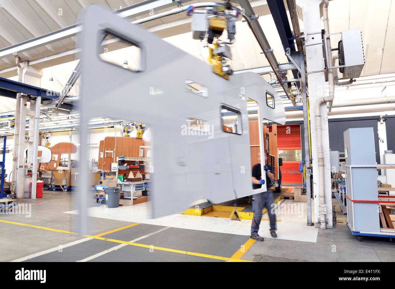 Assembly line production of motorhomes in a factory Stock Photo - Alamy
