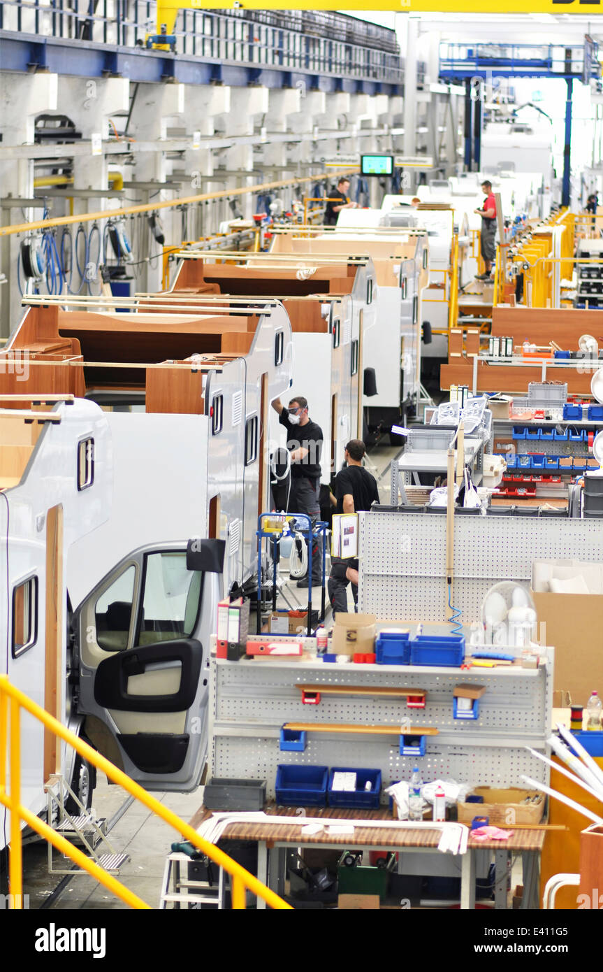 Assembly line production of motorhomes in a factory Stock Photo - Alamy