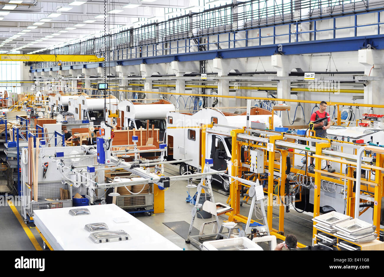 Assembly line production of motorhomes in a factory Stock Photo - Alamy