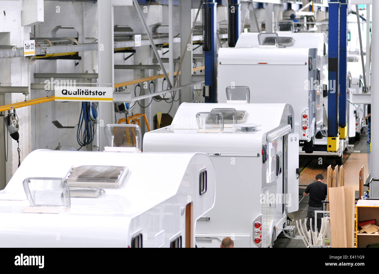 Assembly line production of motorhomes in a factory Stock Photo - Alamy