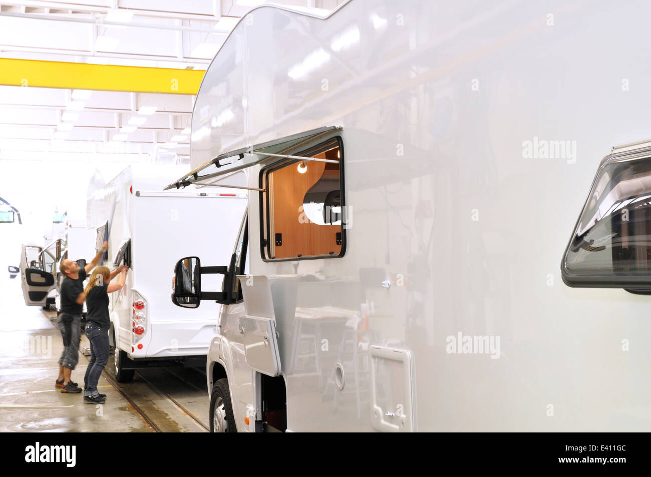Assembly line production of motorhomes in a factory Stock Photo - Alamy