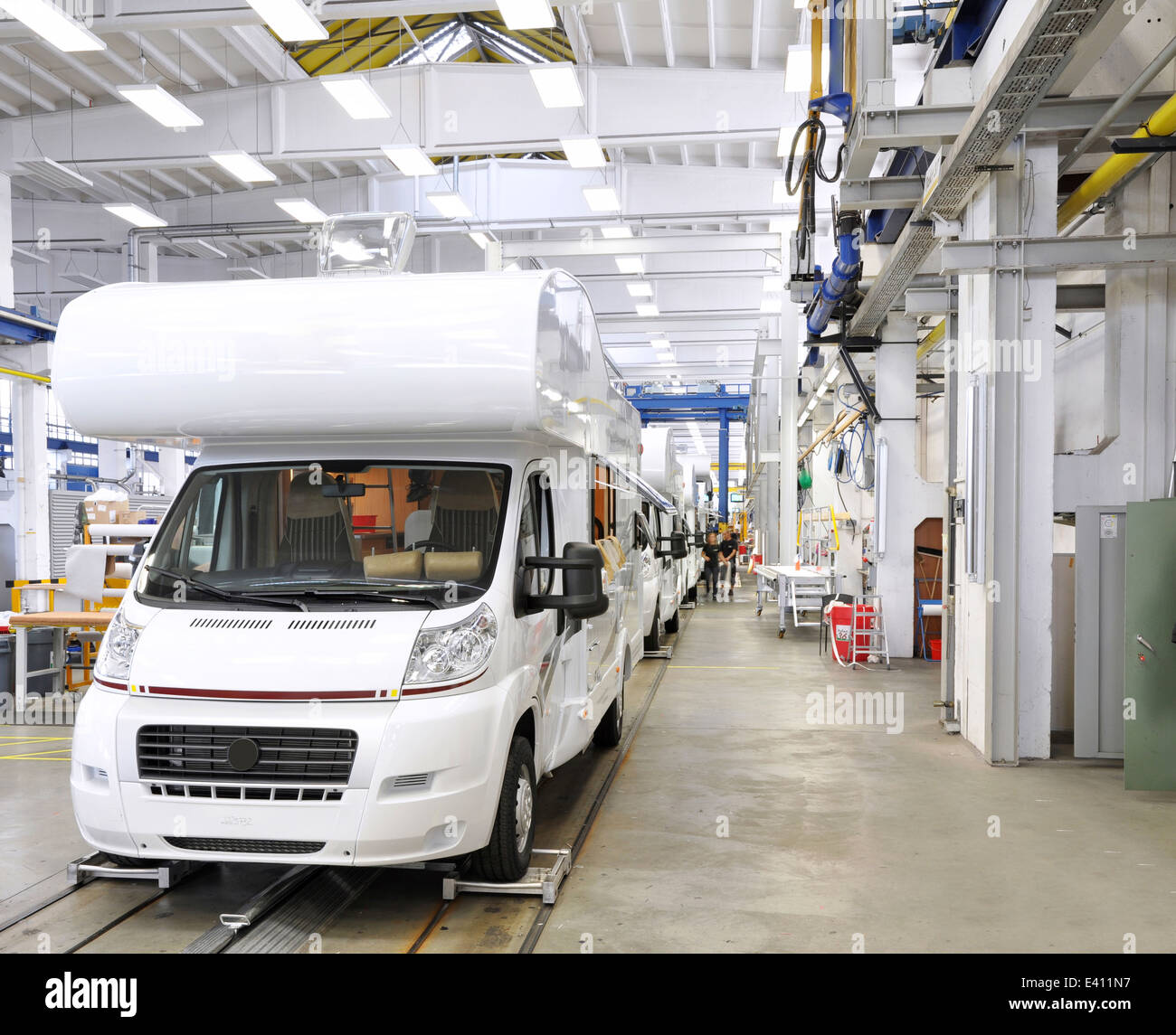Assembly line production of motorhomes in a factory Stock Photo - Alamy