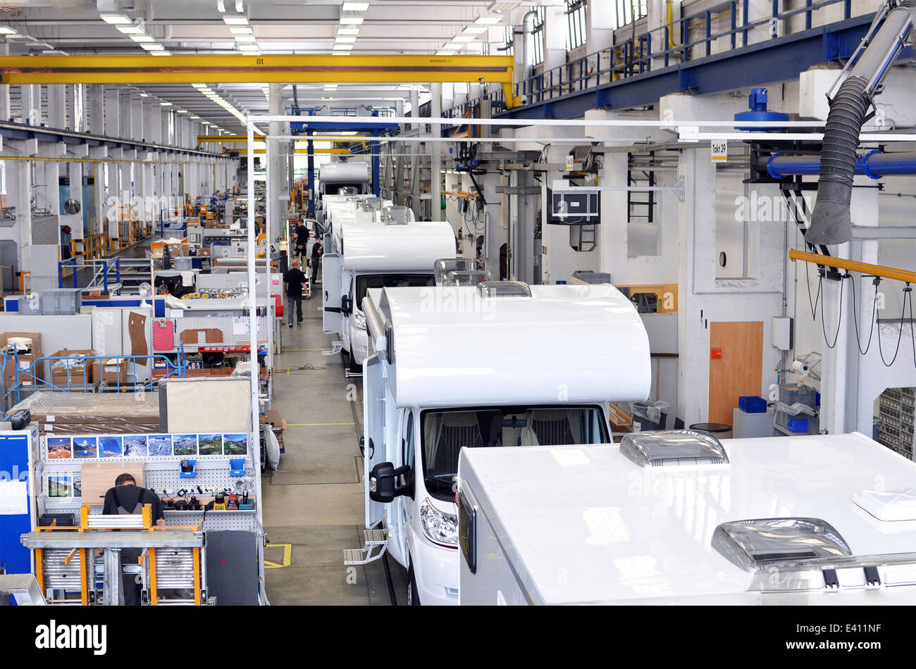 Assembly line production of motorhomes in a factory Stock Photo - Alamy