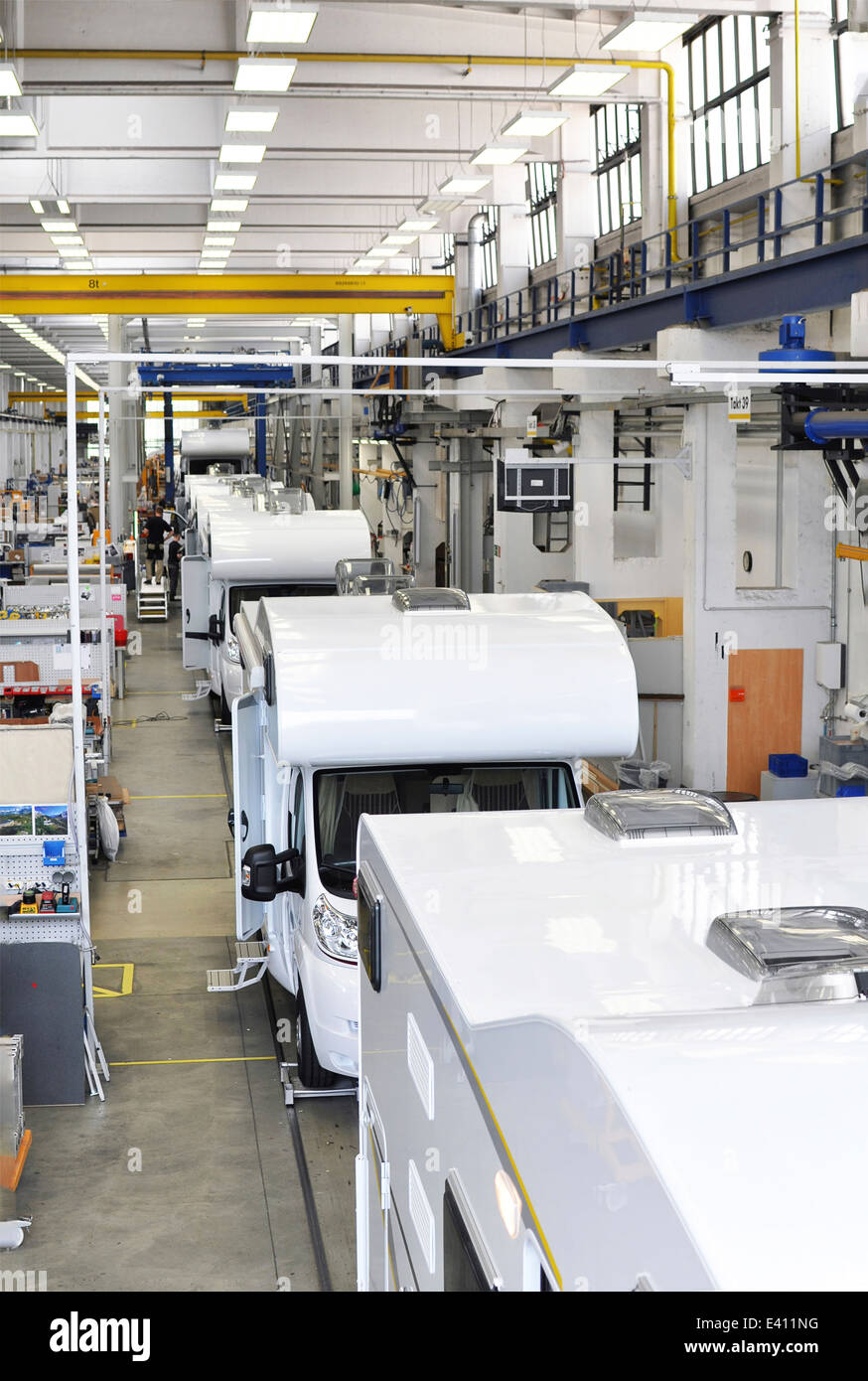 Assembly line production of motorhomes in a factory Stock Photo - Alamy