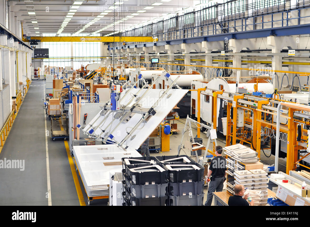 Assembly line production of motorhomes in a factory Stock Photo - Alamy