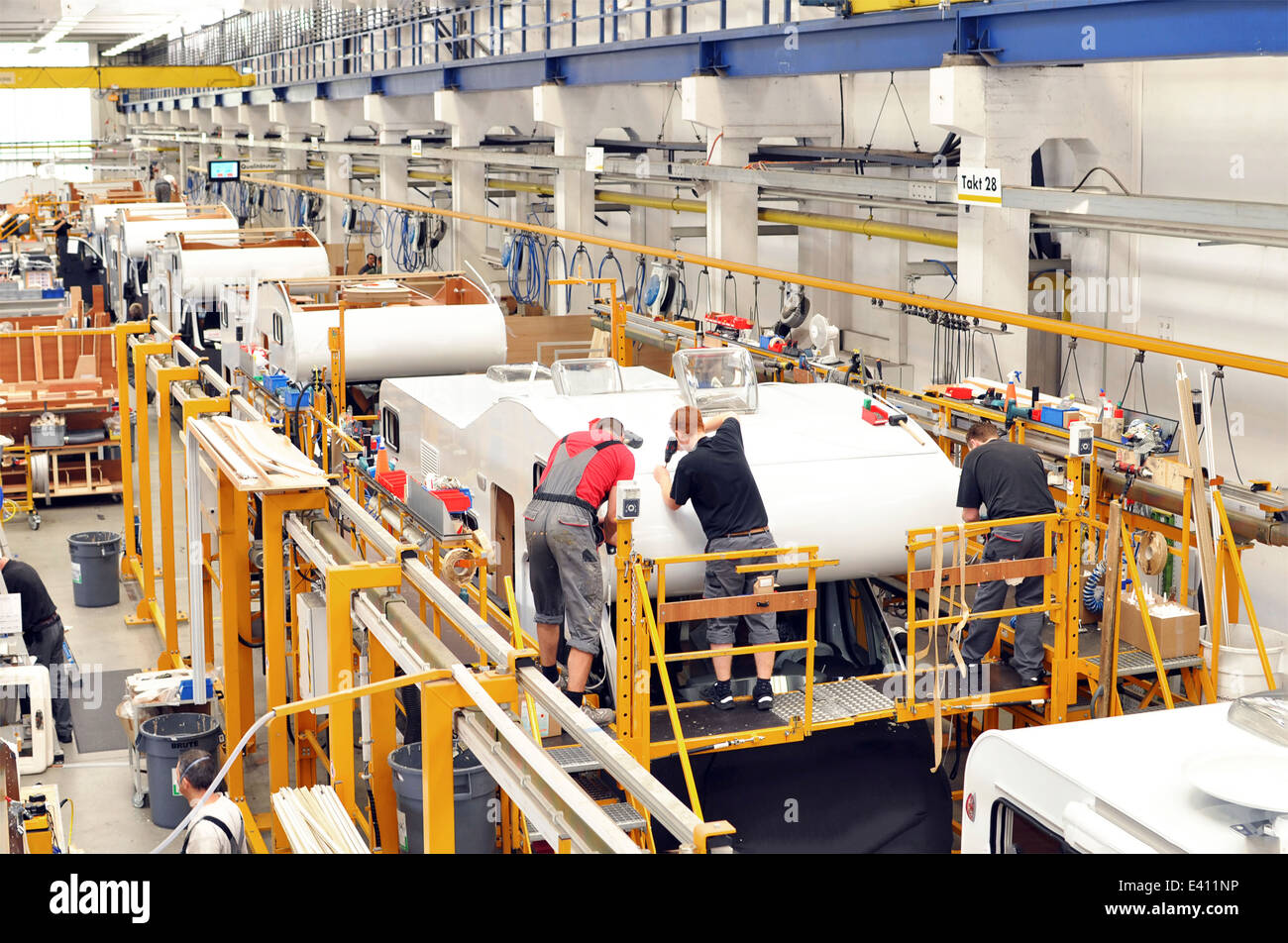 Assembly line production of motorhomes in a factory Stock Photo - Alamy