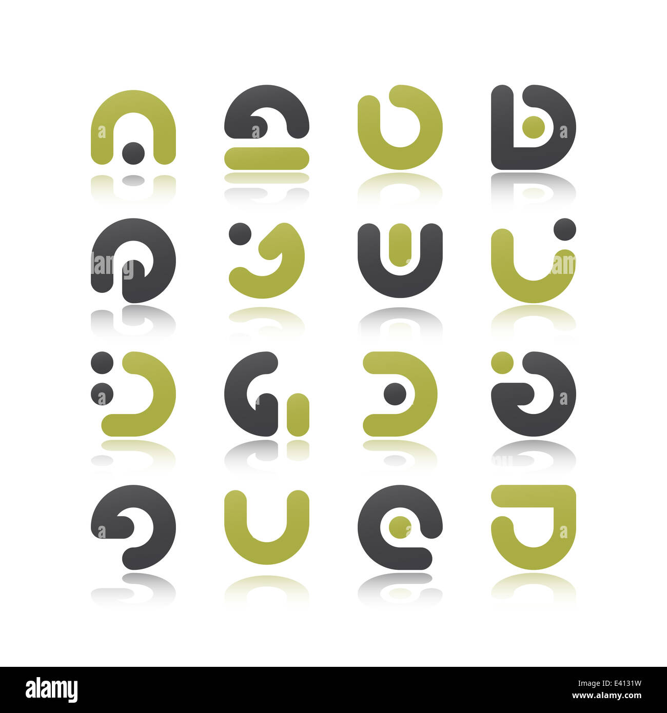 new set of modern abstract symbols isolated on white background Stock ...