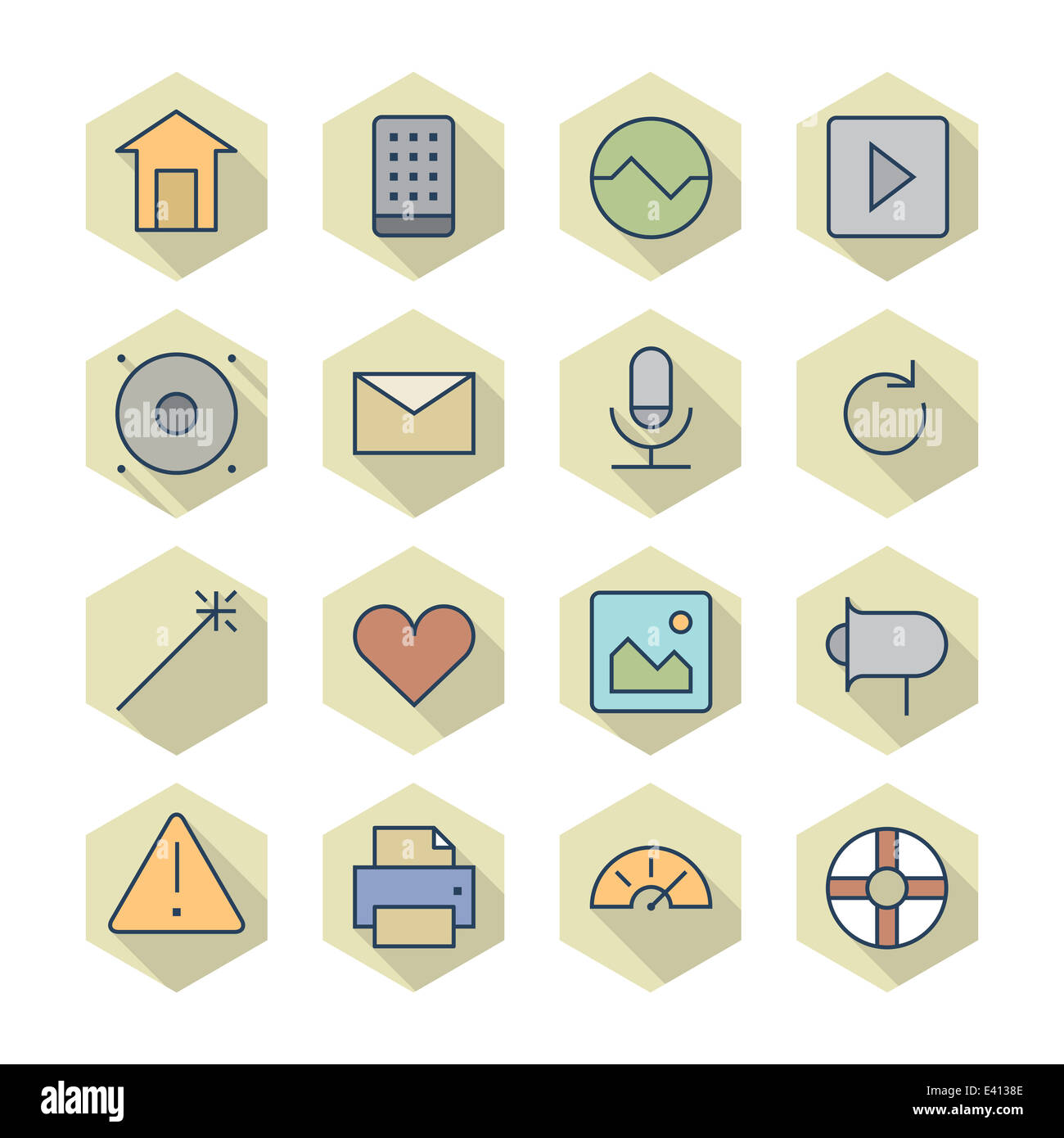 Thin Line Icons For Interface. Raster version Stock Photo - Alamy