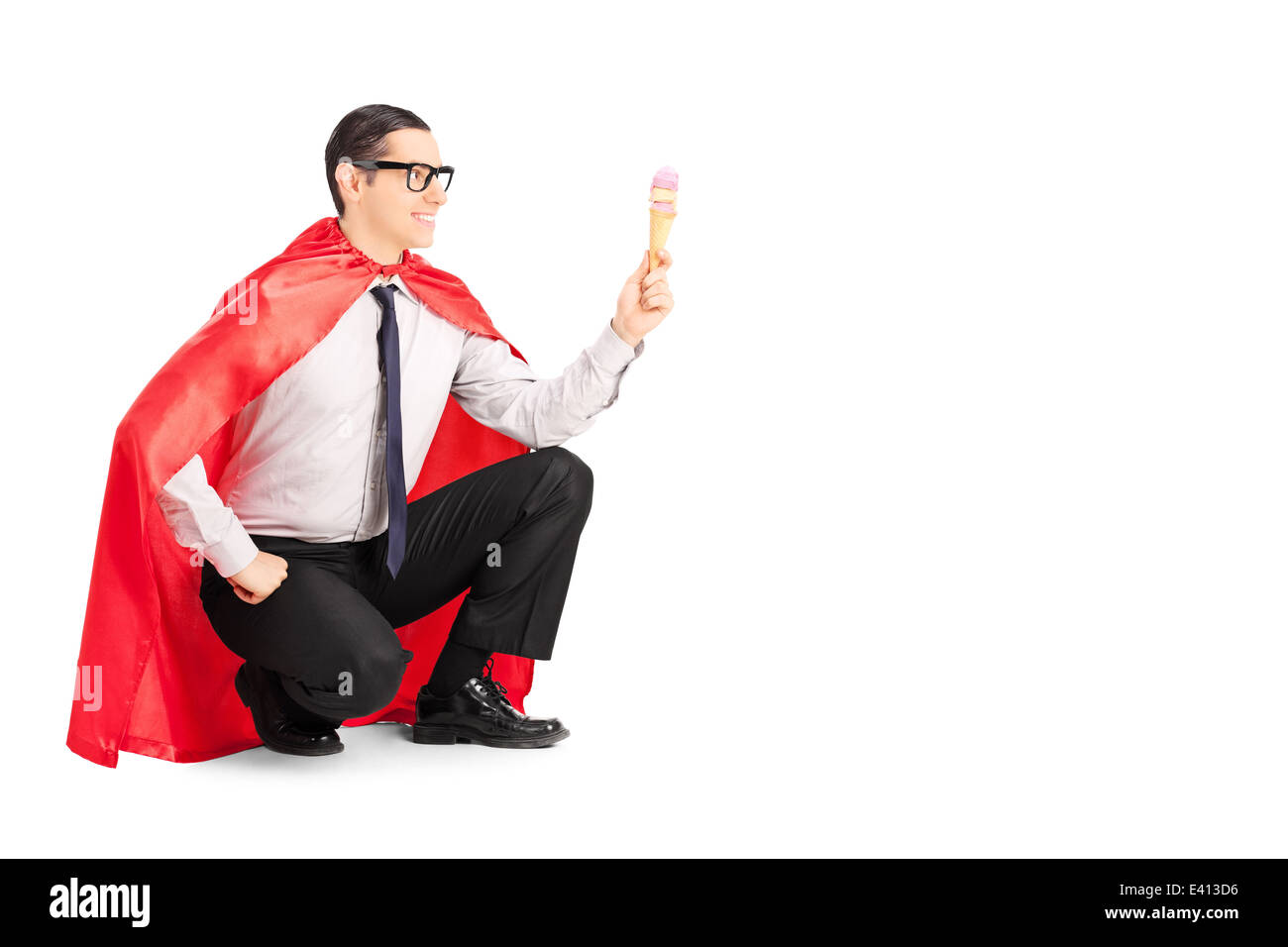 Happy man ice cream Cut Out Stock Images & Pictures - Alamy