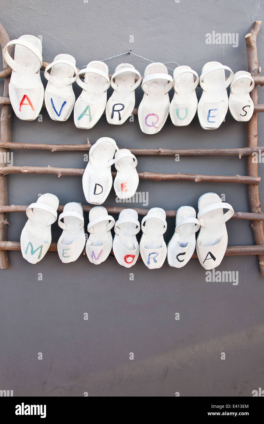 Avarcas Menorquinas, traditional shoes from Menorca Stock Photo - Alamy